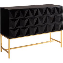 Sideboard LEONIQUE, B:120cm H:85cm T:42,5cm, schwarz, FSC-zertifizierter Holzwerkstoff, Wohnzimmer, Sideboards, "Rovuma, TOPSELLER, OTTOs Choice", in