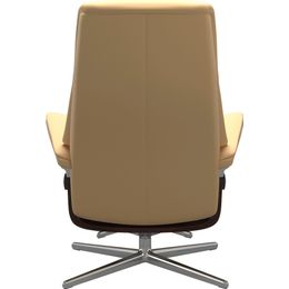 Relaxsessel stressless, B:82cm H:109cm T:81cm, gelb, Wohnzimmer, Sessel, "View", mit Cross Base, Gr&ouml;&szlig;e S, M & L, Holzakzent Braun