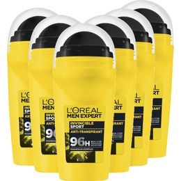 L'Oréal Herren Deo-Roller "Deo Roll-on Invincible Sport", 300ml, transparent, L'ORÉAL PARIS MEN EXPERT, Deodorante, mit hoher Zuverlässigkeit