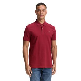 Tom Tailor Herren Poloshirt, rot, Gr. XL, Single Jersey, Obermaterial: 100% Baumwolle, Shirts, mit farblich hervorgehobener Knopfleiste