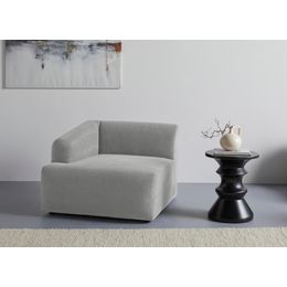 Sessel, B:96cm H:74cm T:96cm, grau, LeGer Home by Lena Gercke, 100% Polyester, Wohnzimmer, Sessel, "LYZA mit Armlehne links oder rechts, Maße B/T/H: