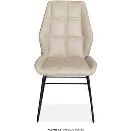 Esszimmerstuhl OMG DESIGN, B:51cm H:96cm T:64cmtoffee, schwarz, toffee, Polyester, St&uuml;hle, "Albany", Esszimmerstuhl, pflegeleichter Bezug