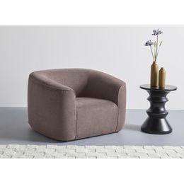 Sessel, B:113cm H:71cm T:95cm, braun, LeGer Home by Lena Gercke, 100% Polyester, Wohnzimmer, Sessel, "LYZA Relaxsessel, Loungesessel, Maße B/T/H: