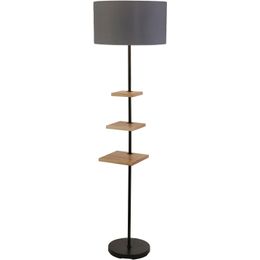 Searchlight Stehlampe "x Norfolk Shelf Floor Lamp", 1, Ø 45cm H: 145cm, 1 Stk., schwarz, Wohnzimmer, Leuchten