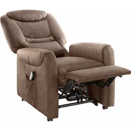 Sit & More TV-Sessel SIT & MORE, B:76cm H:115cm T:78cm, braun, NaturLEDER (echtes Rindsleder);Luxus-Microfaser (100% Polyester);Luxus-Kunstleder, Sessel,