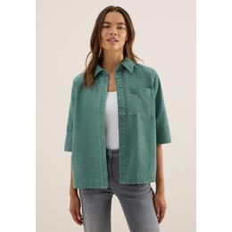 Cecil Damen Shirtbluse, grün, Gr. XXL, unifarben, Web, 100% Baumwolle, Blusen, aus reiner Baumwolle