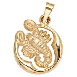 Jobo Damen Sternzeichenanh&auml;nger "Anh&auml;nger Sternzeichen", Skorpion, Gelbgold 375gelbgold 375, Gelbgold 375, Schmuckanh&auml;nger, 375 Gold rund 14 mm