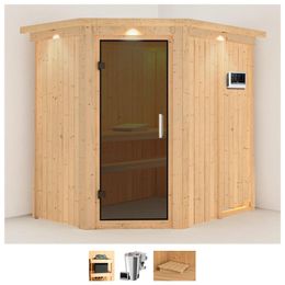 Karibu Sauna "Swantje", Bio-Kombiofen, externe Steuerung, 3,6 kW, beige, Saunen, Ofen 3,6 kW Bio-Ofen externe Strg. easy