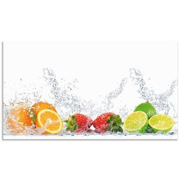 Küchenrückwand Artland, B:90cm H:50cm, bunt, Aluminium, Spritzschutzwände, "Fruchtig erfrischend gesund Fruchtmix", Alu Spritzschutz mit Klebeband,