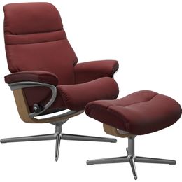 stressless "Sunrise" Set, Relaxsessel mit Hocker, mit Hocker, mit Cross Base, Gr&ouml;&szlig;e S, M & L, Holzakzent Eiche