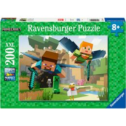 Ravensburger Kinder Puzzle "Minecraft, Tierische Abenteuer", bunt, B:49cm H:36cm, Puzzles, 200 XXL Teile; Made in Germany