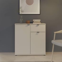 Kommode FORTE, B:80,1cm H:82,3cm T:34,1cm, beige, Spanplatte, Flur, Sideboards, "Ganymede", Kommode, Stauraum, Schublade; Metallgriffe, 4 Dekore,