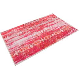 Badematte Wecon Home, H:6mm, rot, Polyester, Badematten, "Sydney", Vintage Orient Stil, Badezimmerteppich, waschbar