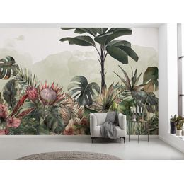 Komar Fototapete "Digitaldruck Vlies - Jungle Spot - Gr&ouml;&szlig;e 400 x 250 cm", Rollen:, gr&uuml;n, Schlafzimmer, Tapeten, Wohnzimmer, Schlafzimmer
