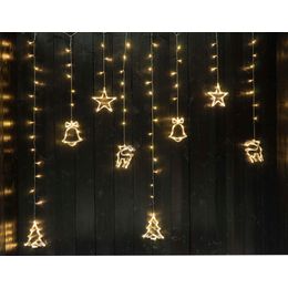 NOOR LIVING LED-Lichterkette "Weihnachtsdeko mit Stern, Glocke, Rentier und Baum", Dioden 136 Stk., transparent, Lichterketten, mit 136 LEDs, 8