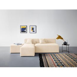 Ecksofa Home Affaire, B:220cm H:76,5cm T:153cm, beige, 100% Polyester, Wohnzimmer, Sofas, "Sundstrup L-Form", Modulserie, individuelle