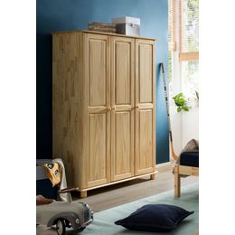 Kleiderschrank Home Affaire, B:120cm H:178cm T:52cm, beige, Massivholz, Schlafzimmer, Schr&auml;nke, "Chur", Gefertigt aus massivem Kieferholz