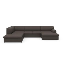 Wohnlandschaft DOMO collection, B:320cm H:78cm T:213cm, braun, Sofas, "Topper, elegant und zeitlos, komfortabel, U-Form", wahlweise mit Bettfunktion