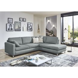 Ecksofa DIE PLANBAR, B:261cm H:82cm T:220cm, blau, 100% Polyester, Wohnzimmer, Sofas, "MP-IN19027 L-Form", wahlweise mit Bettfunktion, mit Kaltschaum