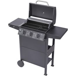 Gasgrill El Fuego, B:104cm H:101,5cm T:51cm, schwarz, Garten, Grills, "San Jose 3 Brenner", mit gusseisernem Grillrost