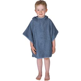 Wörner Badeponcho WÖRNER, L:60cm, blau, Frottier, Hausmäntel, "Uni", maschinenwaschbar, trocknergeeignet