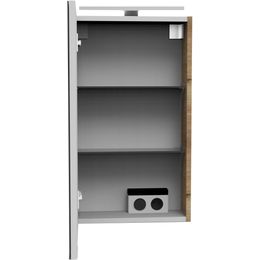 Spiegelschrank Fackelmann, B:40cm H:68cm T:15,3cm, braun, Glas, Badezimmer, Schr&auml;nke, "SBC", f&uuml;r das G&auml;stebad, Schalter und Steckdose, Breite 40cm,