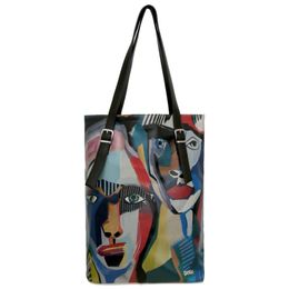 DOGO Damen Umhängetasche "Tall Bag Damen Schultertasche You Are Never Alone Damen", bunt, Lacklederimitat, Taschen, Handgefertigt
