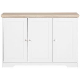 Sideboard Home Affaire, B:120cm H:80cm T:39cm, wei&szlig;, Wohnzimmer, Sideboards, "Nanna", Kommode, Breite 118 cm