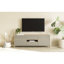 TV-Schrank Home Affaire "Stranda, moderner TV-Unterschrank, Kommode im Scandi-Style, Lowboard", eukalyptus skandi eiche, B:164cm H:58cm T:39cm, FSC-zertifizierter Holzwerkstoff, Schr&auml;nke, Rahmenoptik, ausreichend Stauraum, vielseitig einsetzbar, 164 cm breit