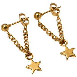 Firetti Damen Paar Ohrstecker "Schmuck Geschenk Edelstahl Ohrschmuck Ohrringe Sterne", 4mm, Edelstahl, gold, Edelstahl, Ohrringe, Made in Germany