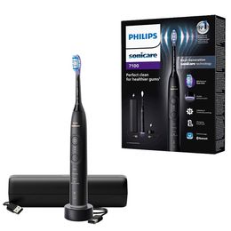 Elektrische Zahnbürste "Series 7100 HX7421/01", schwarz, PHILIPS SONICARE, B:17,1cm H:23,2cm T:6cm, Elektrozahnbürsten, mit visueller