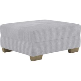 Hocker MR. COUCH, B:98cm H:44cm T:82cm, grau, Stripes (92% Polyester / 8% Nylon), Wohnzimmer, Hocker, "Hilla", Mit DuraSpring-Taschenfederkern, bis