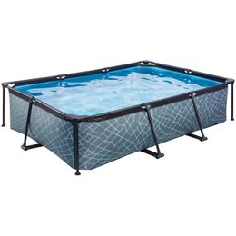 Framepool EXIT, B:200cm H:65cm L:300cm, grau, Schwimmbecken, BxLxH: 200x300x65 cm, mit Kartuschenfilter