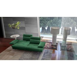 3-Sitzer Calia italia, B:208cm H:90cm T:113cm, gr&uuml;n, Mikrofaser mit Nubuk Optik (100% Polyester), Sofas, "Toby Wing, Designsofa mit hohem