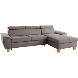 Ecksofa, B:280cm H:79cm T:167cm, grau, exxpo - SOFA FASHION, Luxus-Microfaser Vintageoptik (100% Polyester);Webvelours (92% Polyester, 8% Nylon),