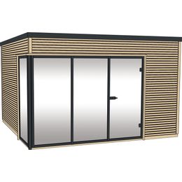 Weka Saunahaus "Cubilis", Saunaofen, externe Steuerung, 7,5 kW, beige, Garten, Saunen, 7,5 kW-Ofen mit digitaler Steuerung