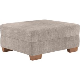 Hocker MR. COUCH, B:98cm H:44cm T:82cm, grau, Dolce (100% Polyester), Wohnzimmer, Hocker, "Hilla", Mit DuraSpring-Taschenfederkern, bis 140 kg