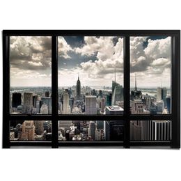 Poster Reinders, B:91,5cm H:61cm, schwarz, Papier, K&uuml;che, Bilder, "New York Fenster"