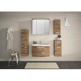 Badezimmerspiegelschrank SAPHIR, B:82cm H:71,9cm T:26,5cm, braun, Spanplatte, Schr&auml;nke, "Serie 4010 Badezimmer-Spiegelschrank inkl. LED-Beleuchtung