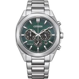 Citizen Herren Chronograph, silber, Armbanduhren, Armbanduhr, Herrenuhr, Solar, Stoppfunktion, Edelstahlarmband