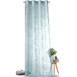 Weckbrodt-Gardinen Vorhang WECKBRODT, B:140cm H:245cm, blau, Ausbrenner, Polyester, Viskose, Kinderzimmer, Gardinen, "Shorty", Ausbrenner, Allover,transparent,Motiv