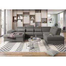 Sit & More Wohnlandschaft SIT & MORE, B:359cm H:87cm T:230cm, braun, 100% Polyester, Sofas, "Cabrio U-Form, B: 359 cm, mit Sitztiefen-, Arm- &