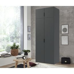 Kleiderschrank wimex, B:80cm H:225cm T:54cm, grau, Spanplatte, Ankleidezimmer, Schr&auml;nke, "Modena", Dreht&uuml;ren-Schrankprogramm
