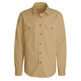 John Devin Langarmhemd Overshirt aus reiner Baumwolle, mit aufgesetzten Taschen