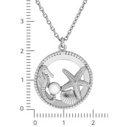 Firetti Damen Kette mit Anh&auml;nger "Schmuck Geschenk Silber 925 Halsschmuck Halskette Ankerkette Maritim", Perlen Silber 925 (Sterlingsilber), L: 45 B:
