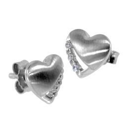 OSTSEE-SCHMUCK Damen Paar Ohrstecker "OSTSEE-SCHMUCK Ohrstecker Herz 8 mm Ohrstecker Herz 8 mm", 8 x 8mm, Silber 925 (Sterlingsilber), wei&szlig;, Silber