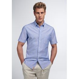 Eterna Herren Kurzarmhemd "SLIM FIT"blau, Gr. M, 70% Baumwolle, 30% Lyocell, Hemden, EASY IRON (b&uuml;gelleicht)