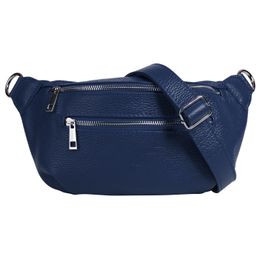 Samantha Look Damen G&uuml;rteltasche, blau, Leder, leicht gl&auml;nzend, unifarben, Taschen, echt Leder, Made in Italy