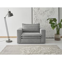 Loveseat Home Affaire, B:125cm H:83cm T:91cm, grau, Sessel, "PIAGGE", Hochwertiger Cord, trendiger Loveseat