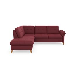 Sit & More Ecksofa SIT & MORE, B:250cm H:90cm T:226cm, rot, Wohnzimmer, Sofas, "G&ouml;teborg", inkl. Sitztiefenverstellung, wahlweise mit Bettfunktion & Bettkasten